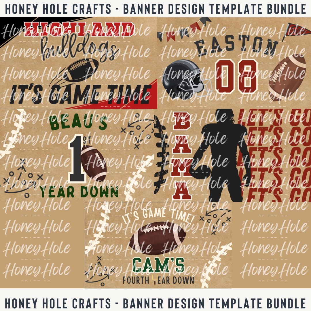 Football Designs - Mini Template Bundle – Honey Hole Crafts